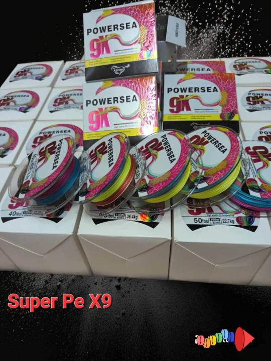 สายPE POWERSEA-9X 100เมตร สีมัลติคัลเลอร์ มี30ปอนถึง150ปอน | Lazada.co.th