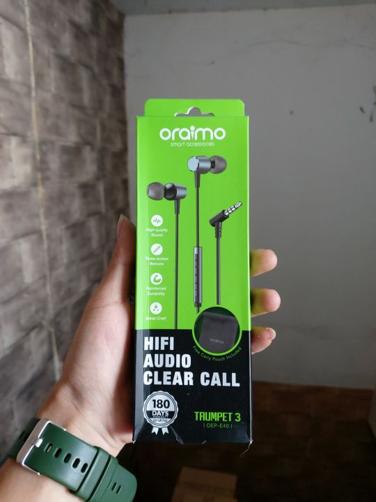 ORAIMO OEP-E40 Earphone Hifi Audio Clear Call Free Carry Pouch Included ...