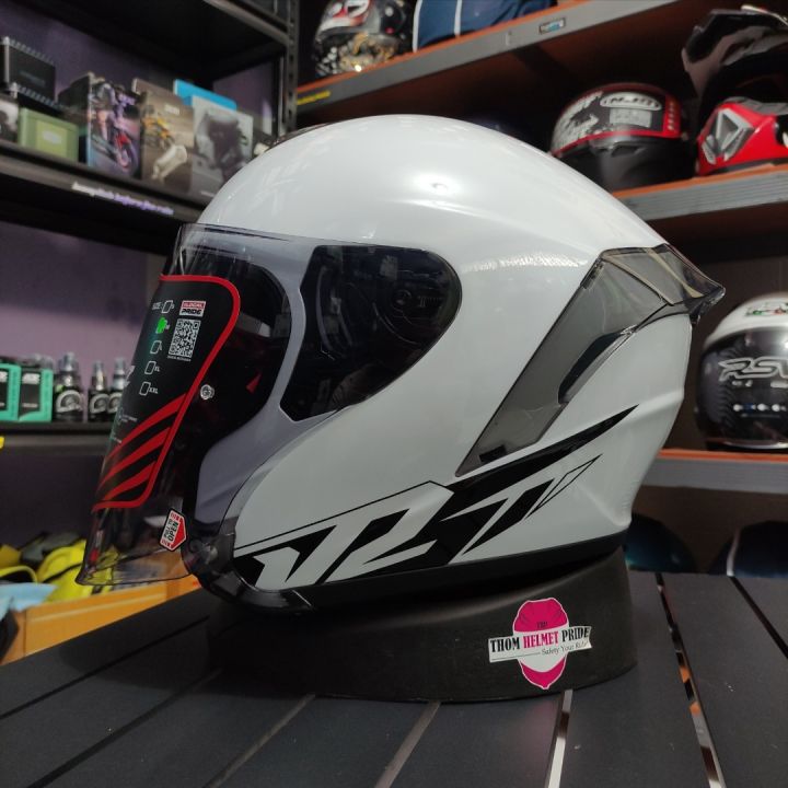 HELM HALF FACE NJS KAIROZ V2 WHITE SOLID FLAT VISOR | Lazada Indonesia