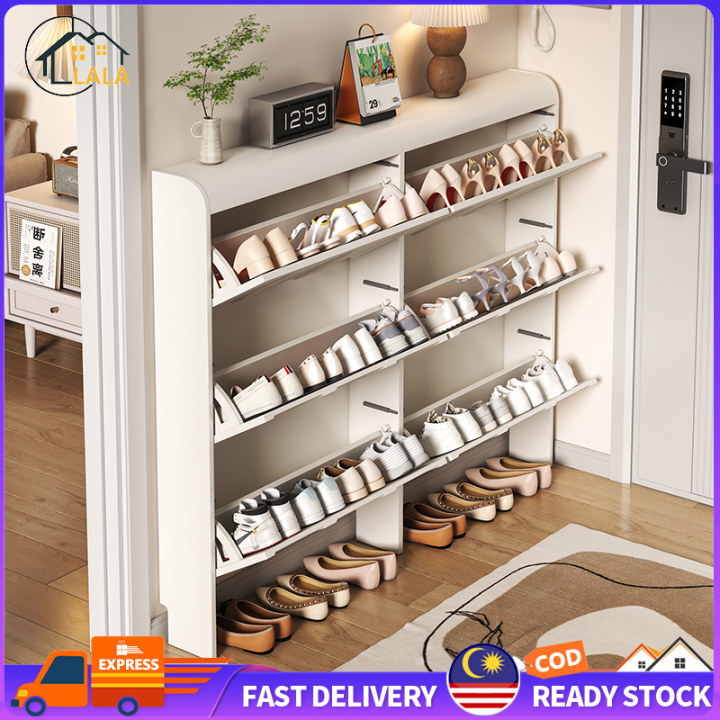 LALA Flip Over Shoe Rack Cabinet Large-capacity Shoes Cabinet Wooden ...