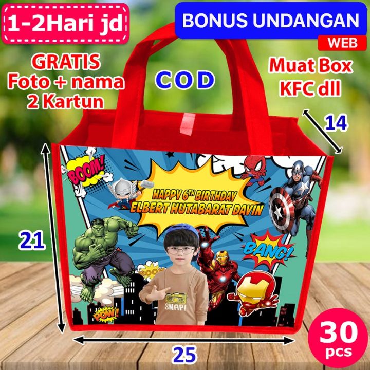 Tas Souvenir Ulang Tahun Anak Hulk Tas Ulang Tahun Anak / Tas Bingkisan ...
