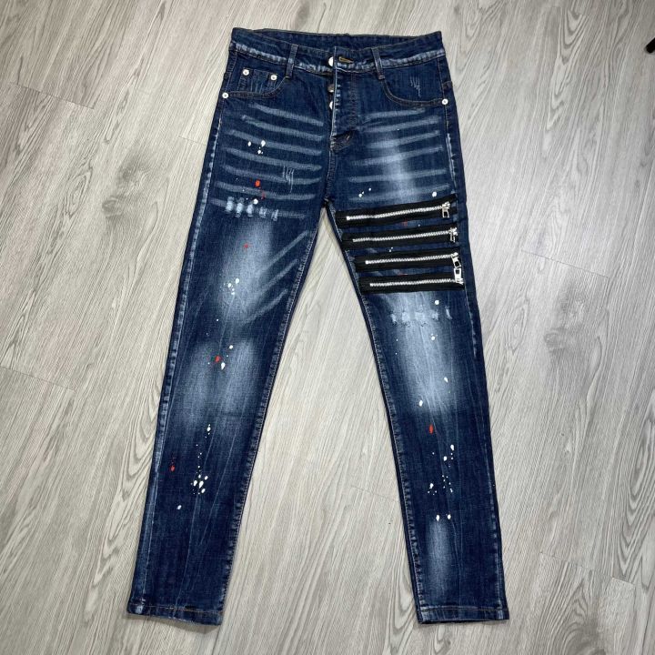 Quần jean nam dsq2 xanh séc ngang,quần dsquared2 nam 4 cúc | Lazada.vn