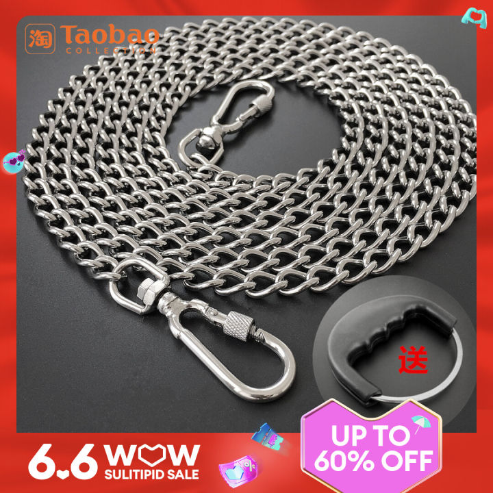 Stainless Steel Dog Chain Hand Holding Rope Double Buckle Chain Dog ...