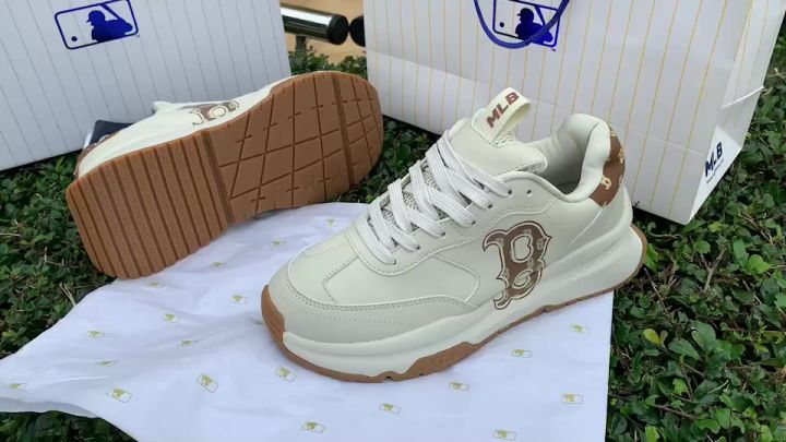 รองเท้าผ้าใบ MLB Chunky Runner Basic สีครีม LA ทรงสวย ตรงปก สินค้า ...