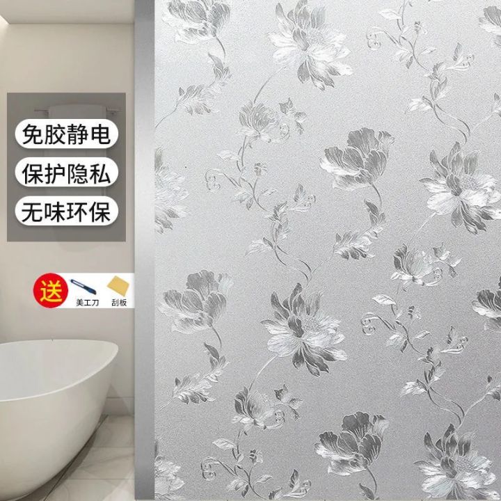 Privacy Glass Film Sticker Transparent Frosted Design for Bathroom ...