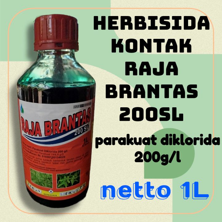 HERBISIDA RAJA BRANTAS 200SL KEMASAN 1L PARAKUAT 200G/L.HERBISIDA ...