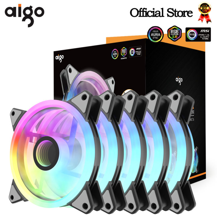 Aigo AF12 Computer Case Fan Ventilador PC 120mm Rgb Fan Kit Double Halo ...