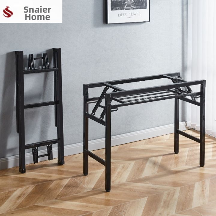 Folding Table Frame Rectangular Metal Table Leg Folding Iron Frame ...