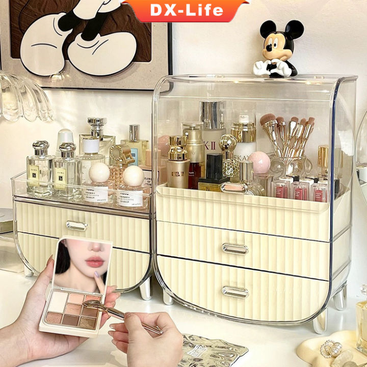 Large Acrylic Transparent Cosmetic Makeup Desk Storage Box With Drawer ...