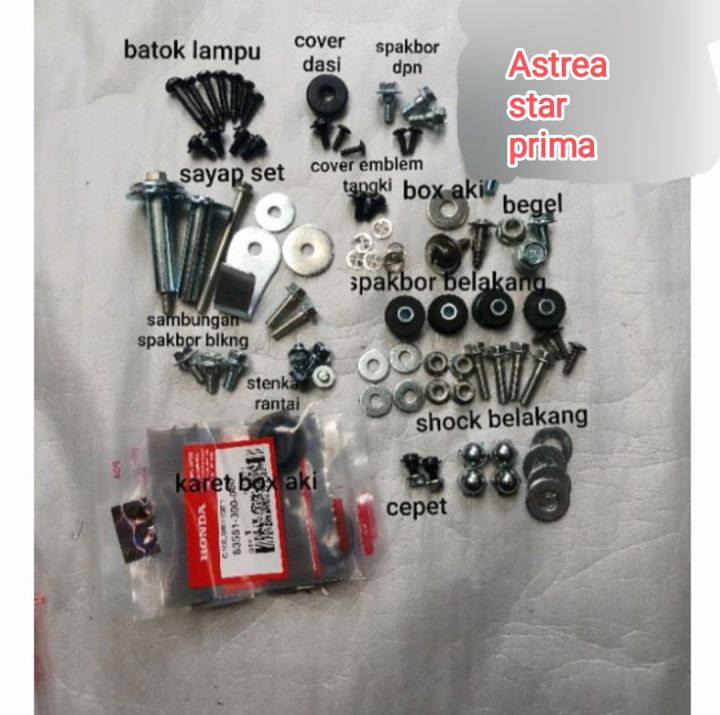 Baut lengkap body Honda Astrea star prima - baut fullset body Astrea ...