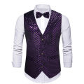 Purple Shiny Sequin Suit Vest Men's Stage Performance Night Club Show ...