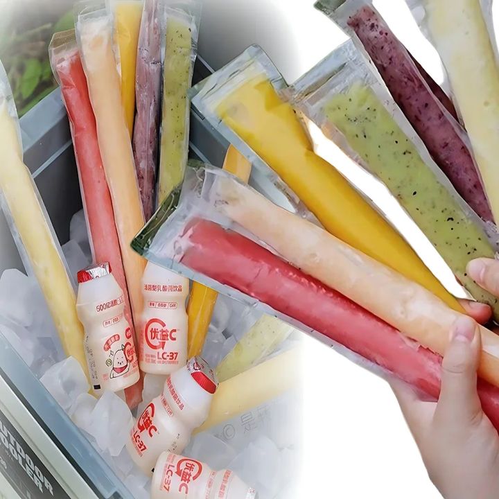 50Pcs Disposable Popsicle Bag Food Grade Crushed Ice Transparent ...