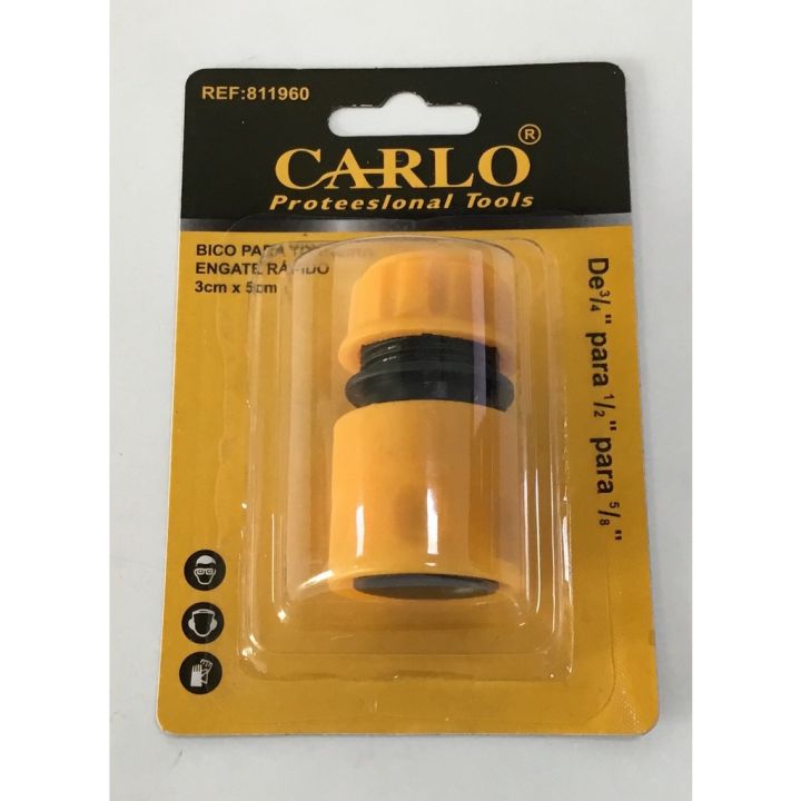 carlo hose mender adapter faucet connector 1/2, 3/4 universal car wash ...