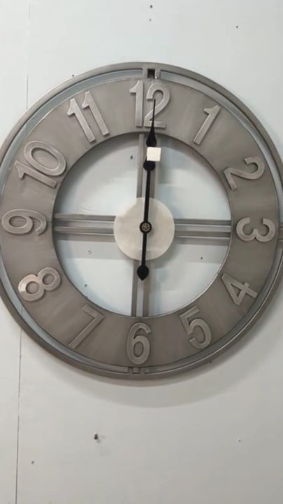 Jam Dinding Besi 60cm Living Room Large Classic Modern Round Iron Clock ...