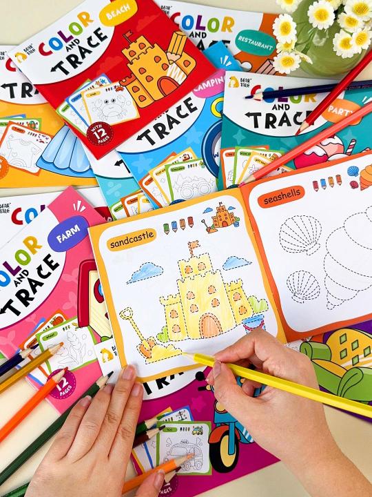 BEAR TALE Coloring Books for Kids Color and Trace with 10 Different ...