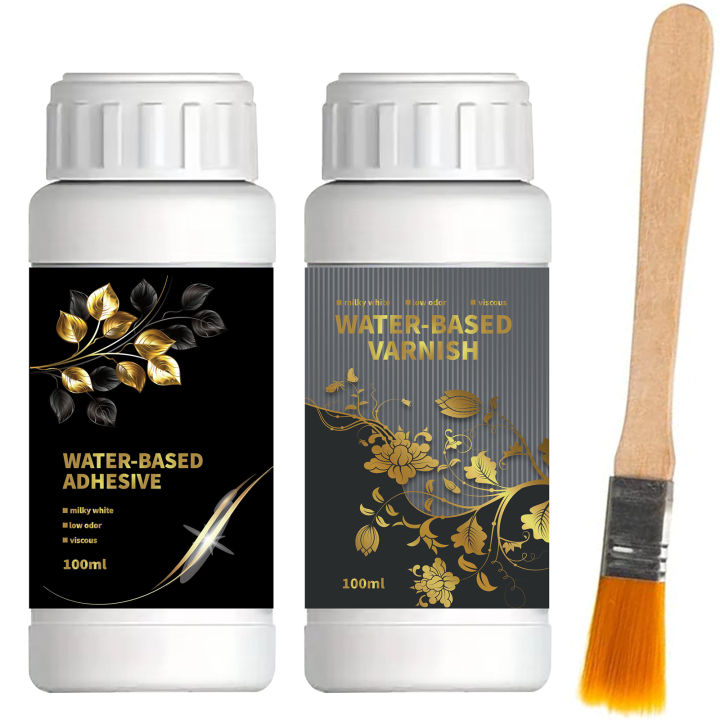 100ml/200ml Golden Leaf Gilding Adhesive Kit - Water-Based Epoxy Resin ...