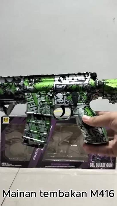 Mainan anak watergel m416 rifle otomatis sudah ada papan target ...