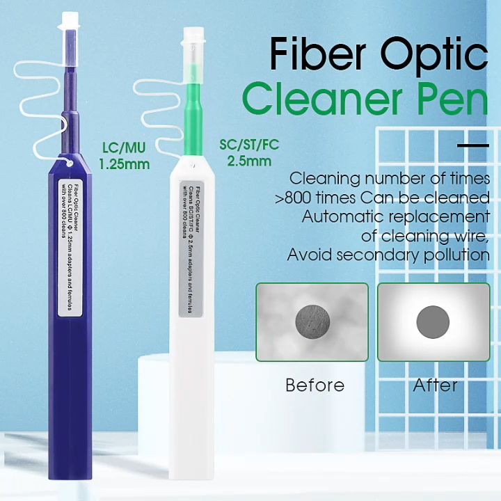SC/FC/ST/LC One-Click Cleaner Tool 1.25mm and 2.5mm Fiber Optic Cleaner ...
