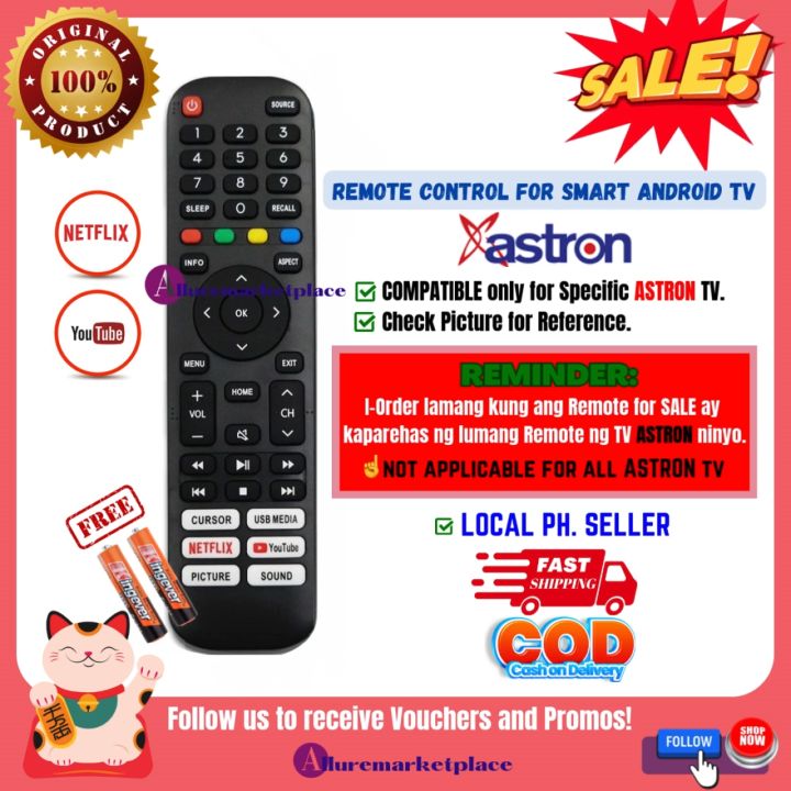 ASTRON Smart TV Android Remote Replacement (NEW VERSION ONLY!!) Astron ...