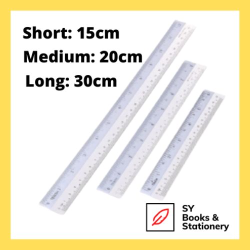 White Side Plastic PVC Straight Ruler 6" / 12" / 15cm / 30cm | Lazada