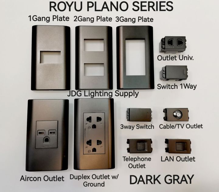 ROYU PLANO SERIES WIRING DEVICES (DARK GRAY) | Lazada PH