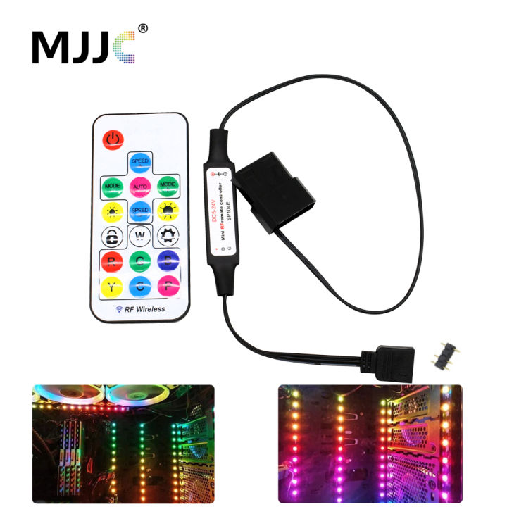 SATA RGB LED Controller 5V DC 3Pin RF 17 Keys Wireless Remote Large ...