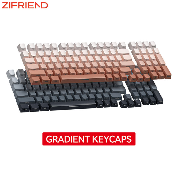 ZIFRIEND 37 / 53 Keys Gradient Keycaps PBT Mechanical Keyboard Keycaps ...