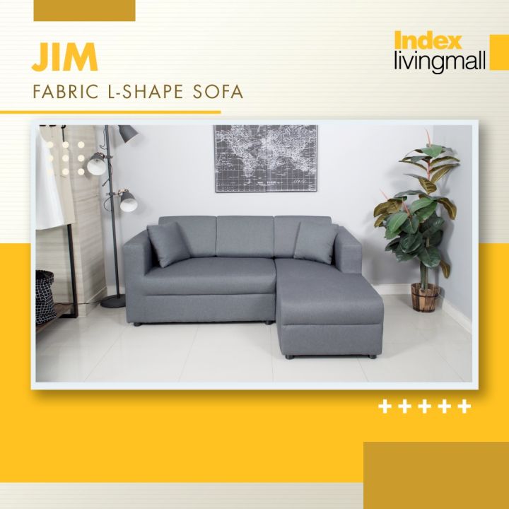 INDEX LIVING MALL โซฟาผ้า L-shape ด้านขวา รุ่นจิม - สีน้ำตาลเข้ม ...