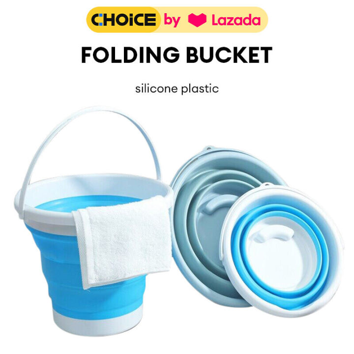 Portable folding bucket silicone plastic car bucket children outdoor ...