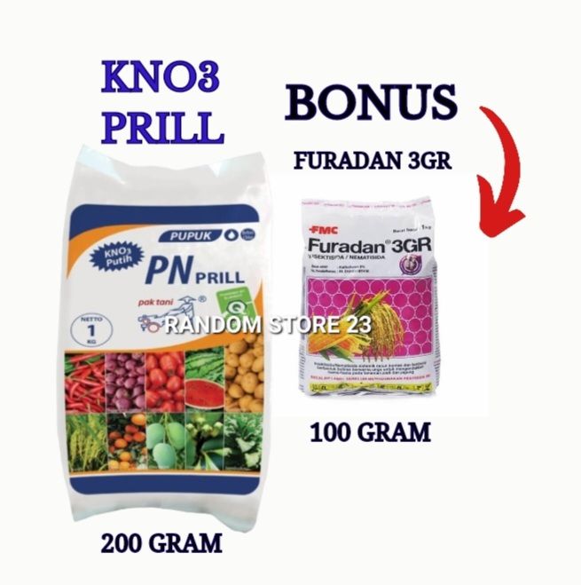 PUPUK KNO 3 PN Prill Putih 200 gram Bonus Furadan 3GR kemasan repack ...