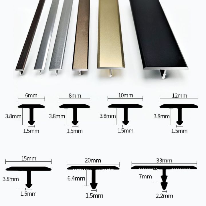 100cm Aluminum alloy T-shaped strips, embedded floor threshold edge ...