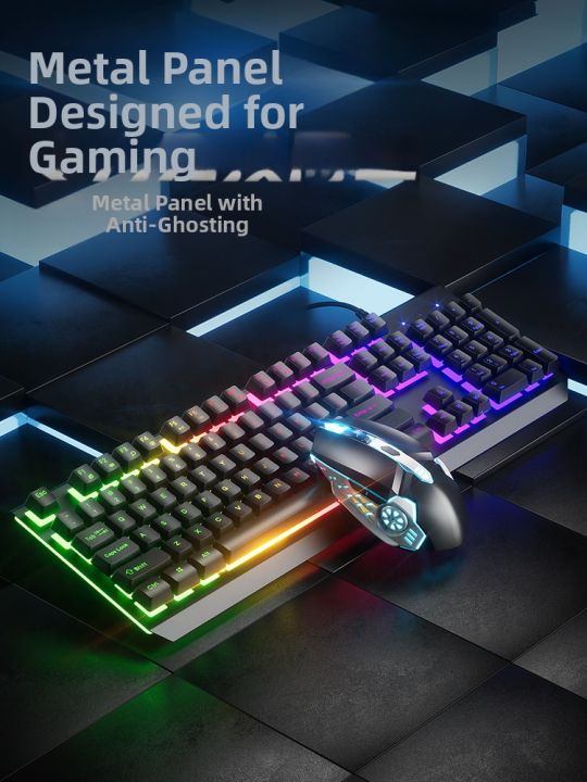 KUNYI | Metal Mechanical Silent Wired Keyboard Mouse Set | Lazada