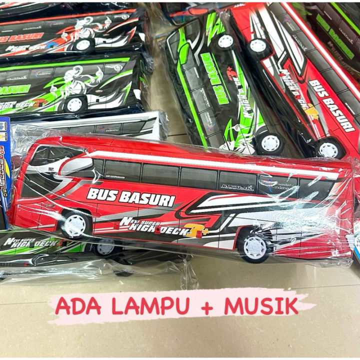 Mainan Bus Basuri Telolet Di lengkapi Lampu Dan Suara Panjang Bus 38 Cm ...
