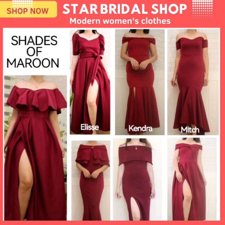 MAROON BURGUNDY DRESS MAXI INFINITY LONG DRESS GOWN FORMAL ENTOURAGE ...
