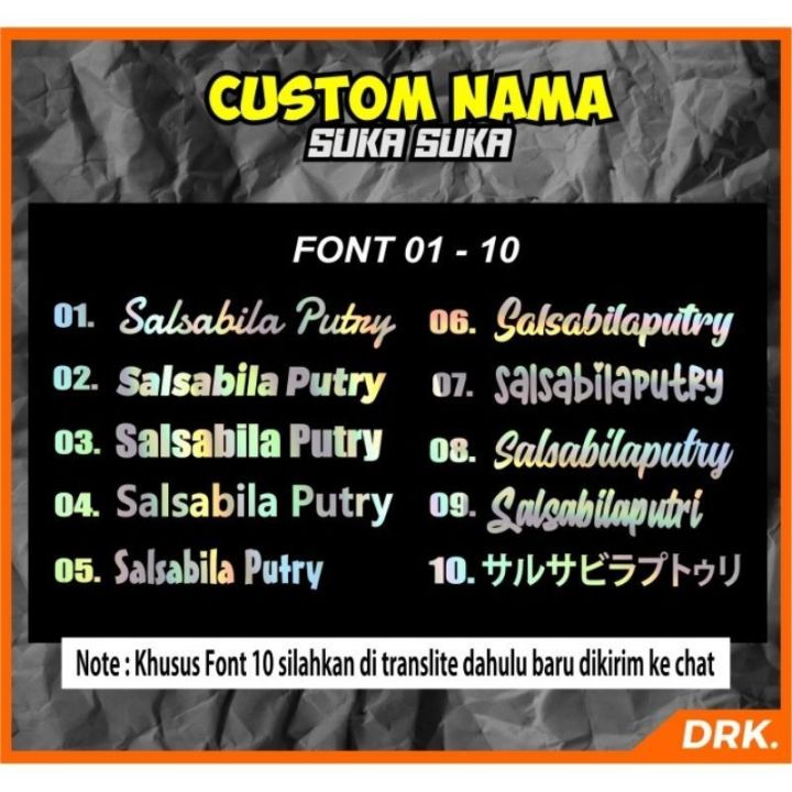 cutting stiker nama suka suka | Lazada Indonesia