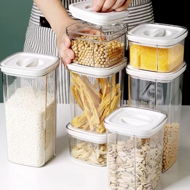 Airtight Food Containers With Easy Open Lock Lid Dry Food Candy Pasta ...