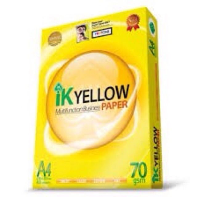 k Yellow A4 Paper 450 Sheets (70gsm) / Ik Yellow Kertas A4 450 keping ...