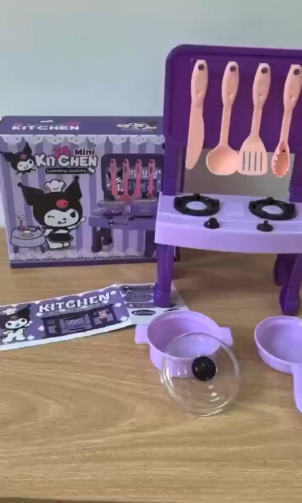 【BUY 1 TAKE 1】Sanrio Cartoon Kawaii Kuromi Kitchen Play House Toy Set ...