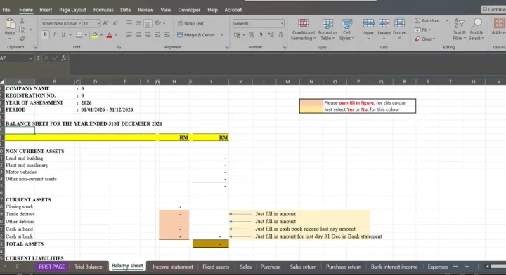 2026 Income Tax Computation Template Auto Calculate Form B LHDN ...