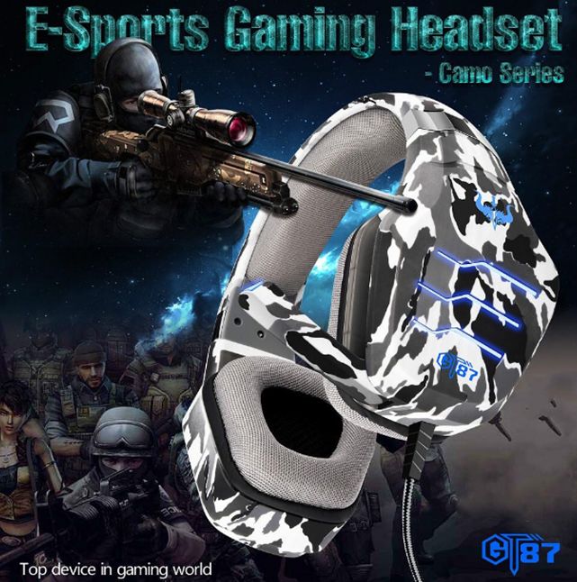 OVLENG GT87 Stereo High Power Bass Ergonomic Design Gaming Headphones ...