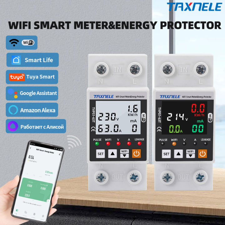2P 63A TUYA WiFi Smart Circuit Breaker Earth Leakage Over Under Voltage ... 2P 63A TUYA WiFi Smart Circuit Breaker Earth Leakage Over Under Voltage ...