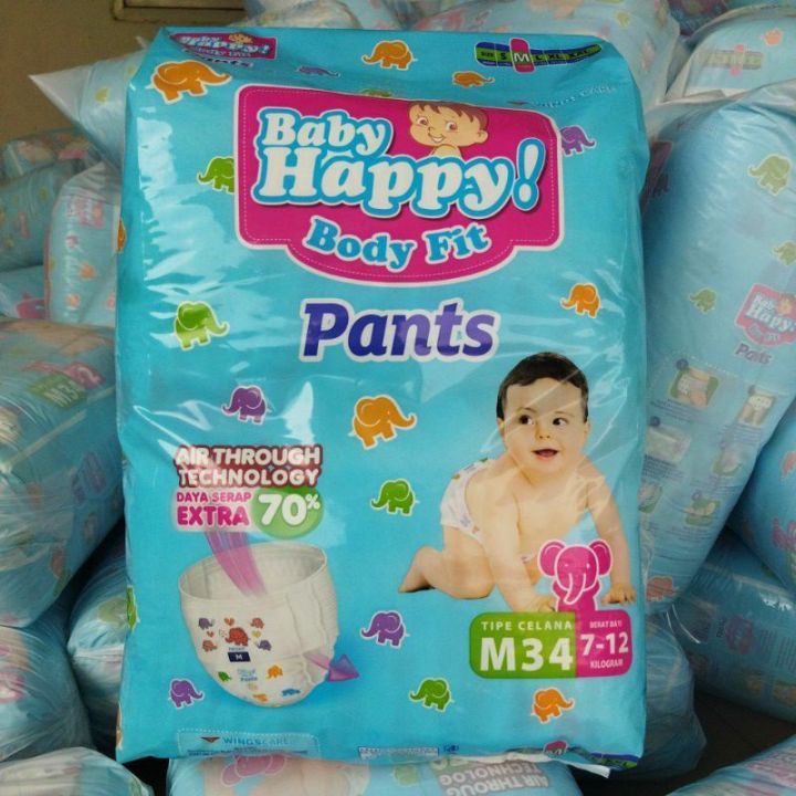 Diapers murah Sweety XL24||Happy nappy|| BABY HAPPY M32 / BABY HAPPY ...