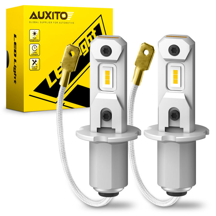 AUXITO ไฟตัดหมอก Led H3 2ชิ้นหลอดไฟแคนบัสสีเหลือง3000K 6500K รถไฟหน้าสี ...