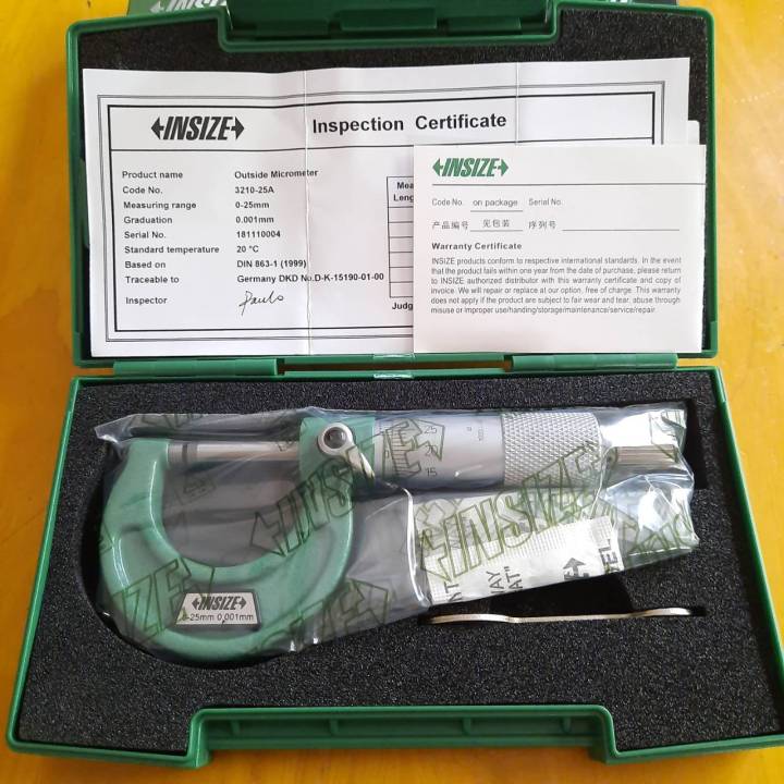 ไมโครมิเตอร์วัดนอก 0-25mm ; 0.001mm (1 ไมครอน) Outside Micrometer ...