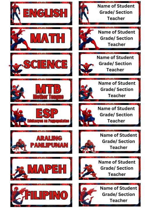 Subject Label Sticker/ Notebook sticker/ Subject label | Lazada PH