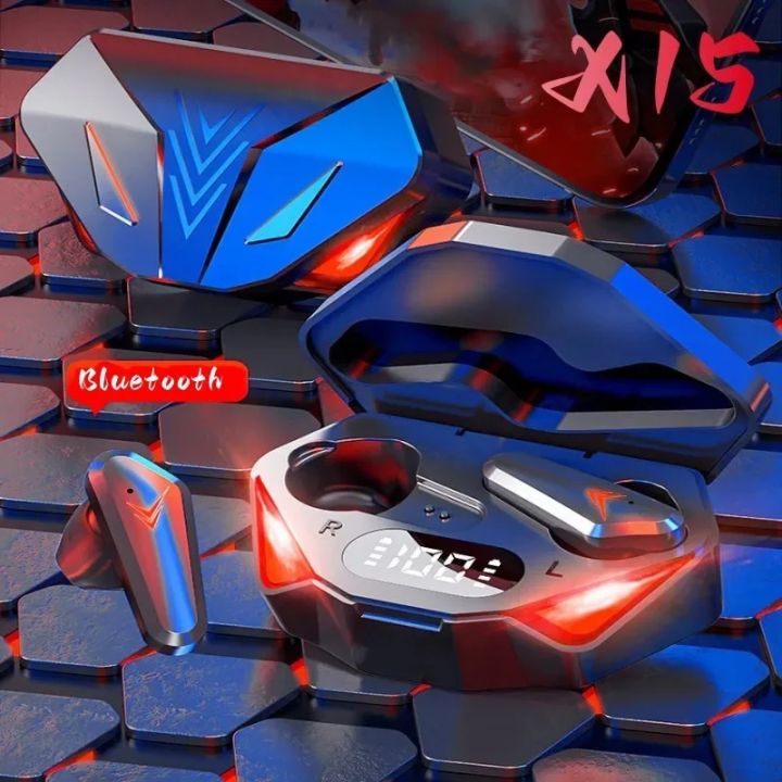 X15 TWS Gaming Earbuds Wireless Bluetooth Earphone With Mic Bass Audio Sound Positioning 9D ...