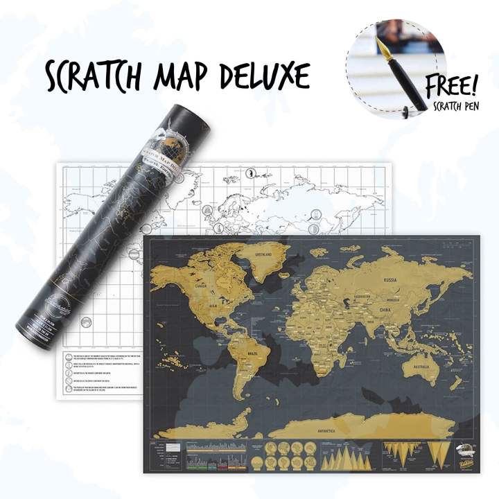 Scratch Off World Map Mini Deluxe แผนที่โลกขูดได้ | Lazada.co.th