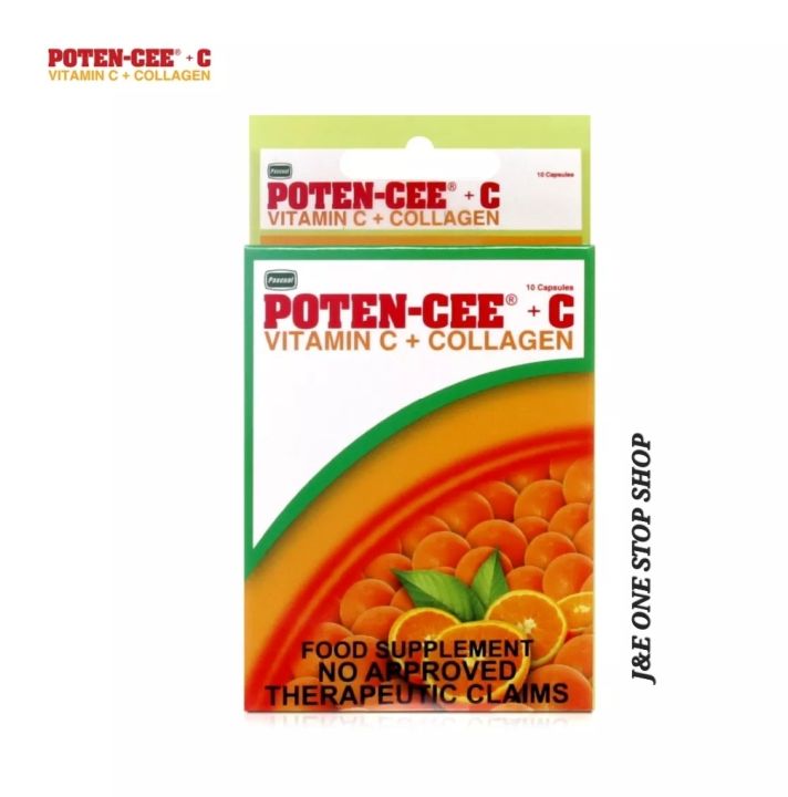 Poten-Cee + C (Vitamin C + Collagen) 10 Capsules (100% Authentic ...