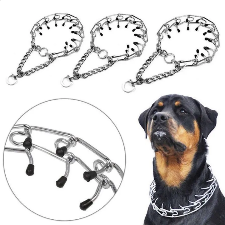 Dog Choke Collar Metal Steel Chain Dog Pinch Training Collar with Quick ...