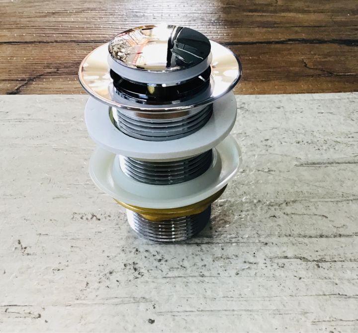 Heavy Duty Fully Brass Chromed Push Button Wash Basin Waste With ...